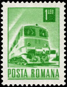Stamp: Diesel-electric train (Romania(Postal and Transport) Mi:RO 2953 ...