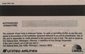 Bank Card: Mileage Plus First Card Visa (FCC National Bank, United ...