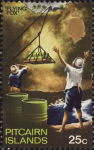 Stamp: "Flying Fox" cable crane (Pitcairn Islands(Definitives 1969-1975 ...