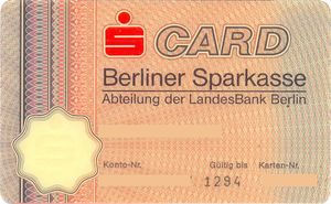 Bank Card: Berliner Sparkasse S Card (Berliner Sparkasse, Germany ...