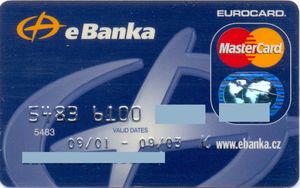 Bank Card: eBanka - EUROCARD (eBanka, Czech RepublicCol:CZ-MC-0140