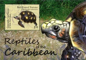 Stamp: Red-footed Tortoise (Chelonoidis carbonarius) (Grenada Carriacou ...