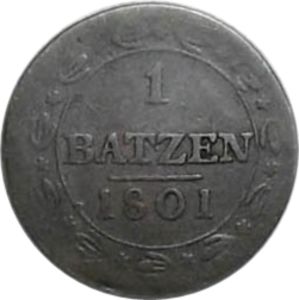 Coin: 1 Batzen (Switzerland) (1798~1803 - Helvetian Republic) WCC:km8A (A8)