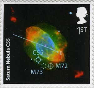 Stamp: Saturn Nebula C55 (United Kingdom of Great Britain & Northern ...