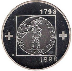 Coin: 20 Francs (200th anniversary of the Helvetic Republic ...