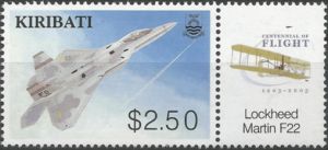 Stamp: Lockheed Martin F22 (Kiribati(Centenary of the Powered Flight ...
