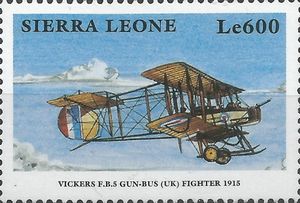 Stamp: Vickers F.B.5 Gunbus, Fighter (1915) (Sierra Leone(Airplanes ...