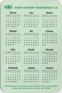 Calendario de Bolsillo: BOS Bank - Lynx (Polonia(Banks) Col:PL-2009 ...