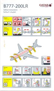Safety Card: B777-200LR (Qatar Airways, QatarCol:QTR-QA-0012