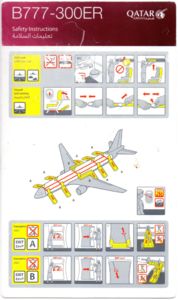 Safety Card: B777-300ER (Qatar Airways, QatarCol:QTR-QA-0014