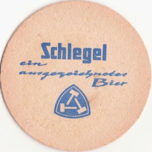 Beer Coaster: Schlegel (Brauerei Schlegel, Germany, Federal RepublicCol ...