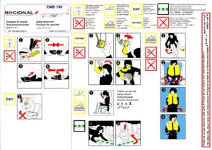 Safety Card: EMB 190 (Regional, FranceCol:RAE-FR-0013
