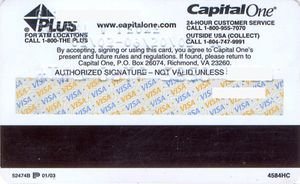 Bank Card: Capital One - MilesOne Rewards - VISA Signature 01-03 ...