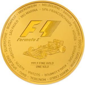 Moneda: 1,000 Dollars (Formula 1® Official F1 Logo with 2016 Car ...