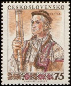 Stamp: Detva man costume, Slovakia (Czechoslovakia(National folk ...