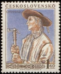 Stamp: Chodsko man costume, Bohemia (Czechoslovakia) (National folk ...