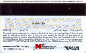 Bank Card: First North American National Bank - circuit city VISA ...
