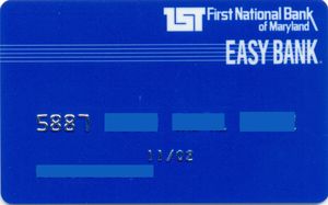 Bank Card: First National Bank of Maryland- blue (First National Bank ...