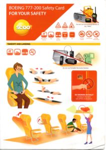 Safety Card: Boeing 777-200 (Scoot, SingaporeCol:TGW-SC-SG-0001