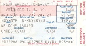Transport Ticket: Amtrak - National Railroad Passenger Corporation ...