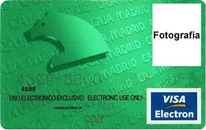 Bank Card: Caja Madrid, VISA Electron (Caja de Madrid, SpainCol:ES-VE ...