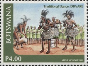 Stamp: Diware (Botswana(Traditional Dance in Botswana) Mi:BW 1031,Sn:BW ...