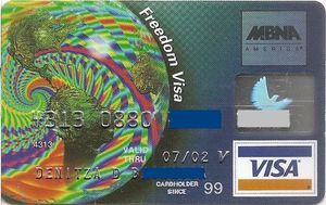 Bank Card: MBNA America Freedom Visa (MBNA America Bank, United States ...