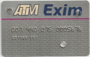 Tarjeta de Banco: ATM Exim (Bank Exim, IndonesiaCol:ID-GM-0065
