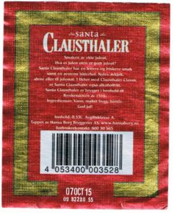 Drink Label: Santa Clausthaler (Hansa Borg Brewery, NorwayCol:NO-BEER ...