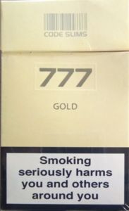 Cigarette Pack: 777 Gold Slims (United Kingdom of Great Britain ...