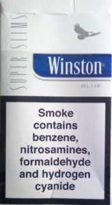 Cigarette Pack: Winston Blue Super Slims (United Kingdom of Great ...
