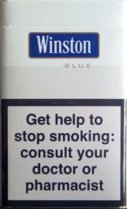 Cigarette Pack: Winston Blue (United Kingdom of Great Britain ...