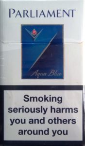 Cigarette Pack: Parliament Aqua Blue (United Kingdom of Great Britain ...