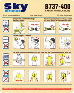 Safety Card: B737-400 (Sky Airlines, Türkiye (Turkey)Col:SHY-TR-0002