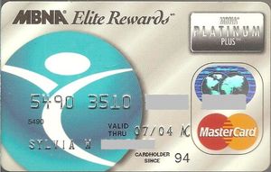 Bank Card: MBNA Elite Rewards (MBNA America Bank, United States of ...