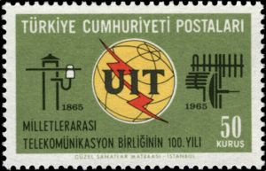 Stamp: ITU Emblem and Symbols (Türkiye (Turkey)(Centenary of ...