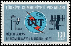 Stamp: ITU Emblem and Symbols (Türkiye (Turkey)(Centenary of ...