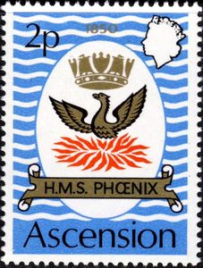 Stamp: HMS Phoenix - Mythological bird (Ascension Island(Royal Navy ...
