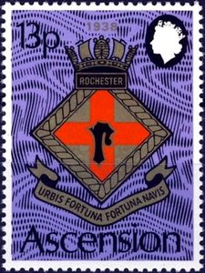 Stamp: HMS Rochester (Ascension Island(Royal Navy Crests) Mi:AC 169,Sn ...