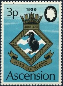 Stamp: HMS Auckland (Ascension Island(Royal Navy Crests) Mi:AC 157,Sn ...