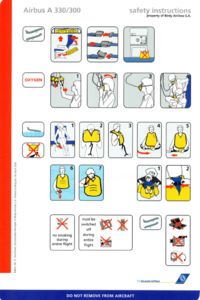 Safety Card: Airbus A 330/300 (SN Brussels Airlines, BelgiumCol:DAT-SN ...
