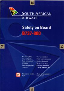 Safety Card: B737-800 (South African Airways - SAA/SAL, South AfricaCol ...
