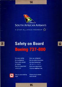 Safety Card: Boeing 737-800 (South African Airways - SAA/SAL, South ...