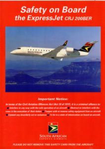 Safety Card: ExpressJet CRJ 200BER (South African Express Airways ...