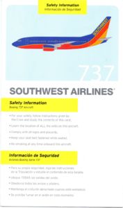 Safety Card: 737 (Southwest Airlines, United States of AmericaCol:SWA ...