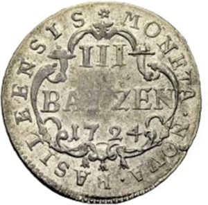 Coin: 3 Batzen (Swiss Cantons) (Basel) WCC:km140 (basel)