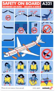 Safety Card: A321 (Swissair, SwitzerlandCol:SWR-SR-CH-0003