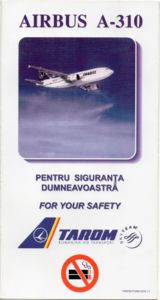 Safety Card: Airbus A-310 (TAROM, RomaniaCol:ROT-RO-0001