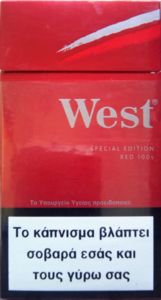 Cigarette Pack: West Special Edition Red 100's (GreeceCol:GR-CT-1689