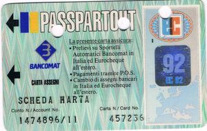 Bank Card: Passpartout-ec92 (Cassa di Risparmio di Torino, ItalyCol:IT ...